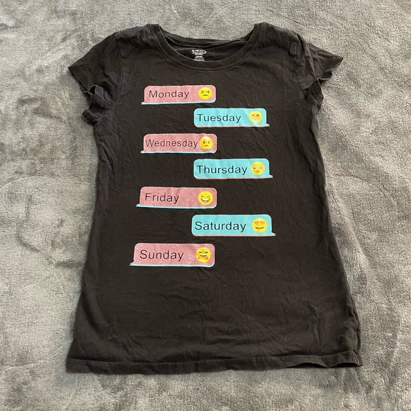 Shirts & Tops | Girls Days Of The Week Text Message Tee Shirt Top ...
